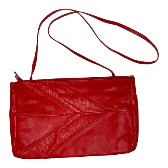 Bags | Vintage Red Leather Handbag | Poshmark